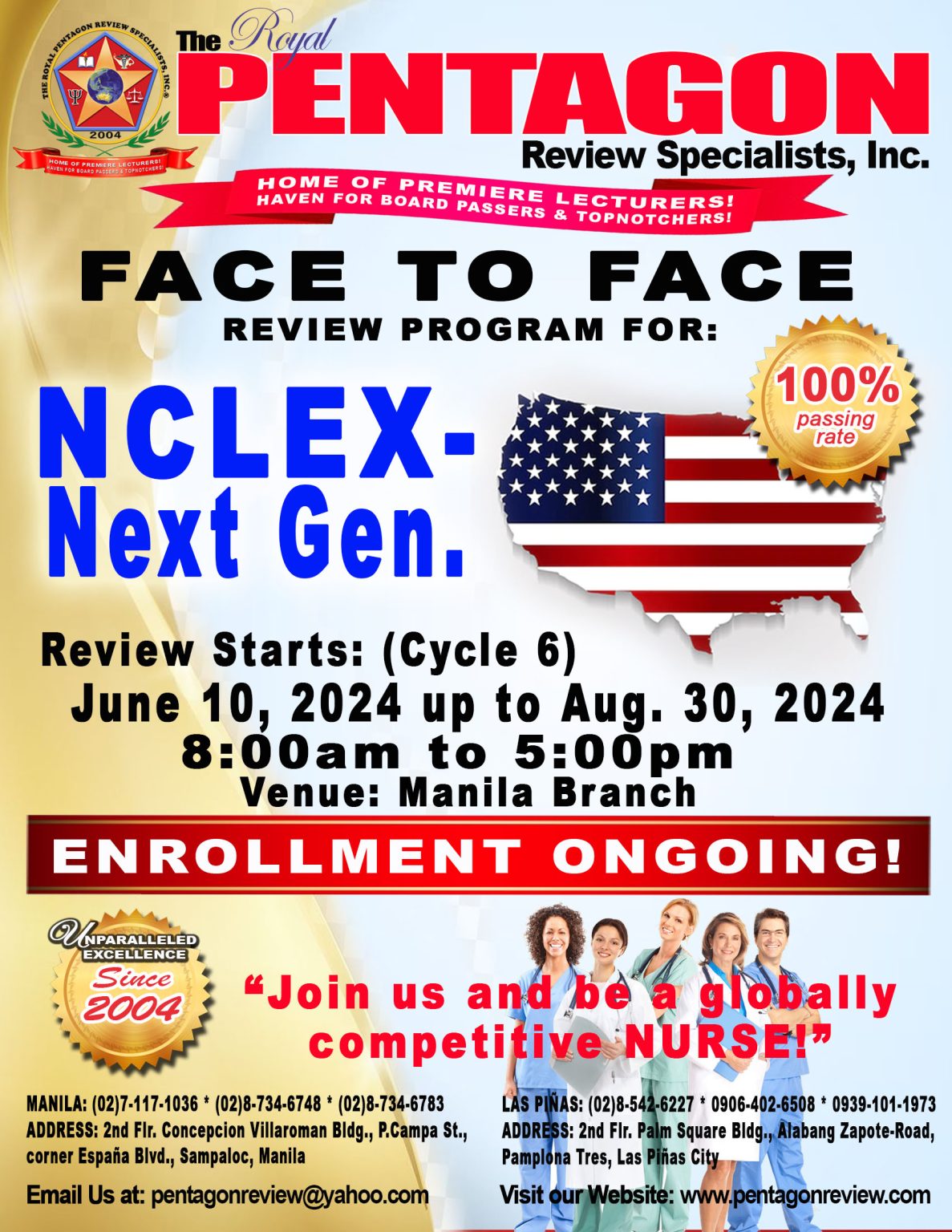 NCLEX SCHED CYCLE 6 2024 - The Royal Pentagon Review Specialists, Inc.